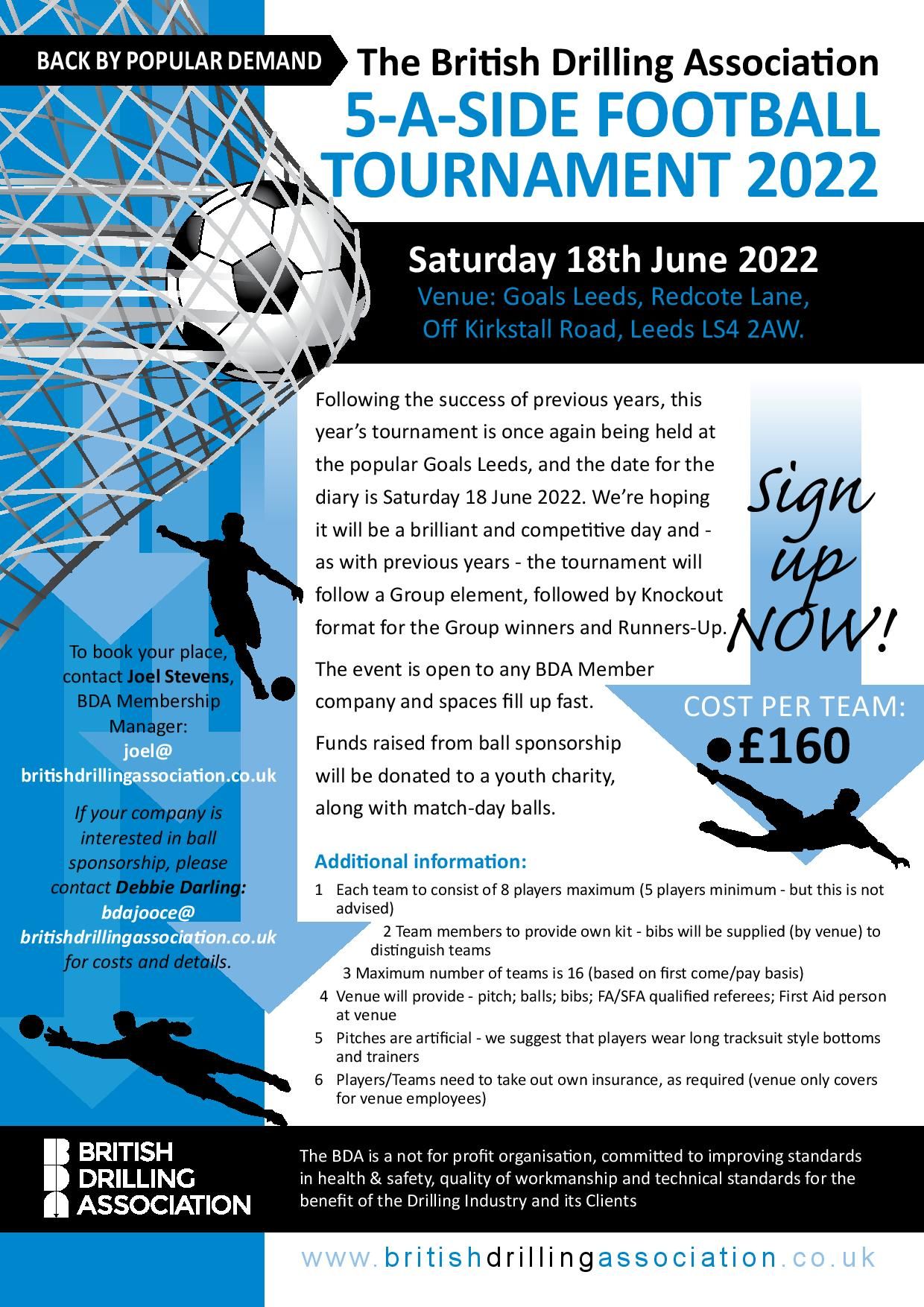 BDA 5 A Side Football Tournament Announced 18 June 2022 British